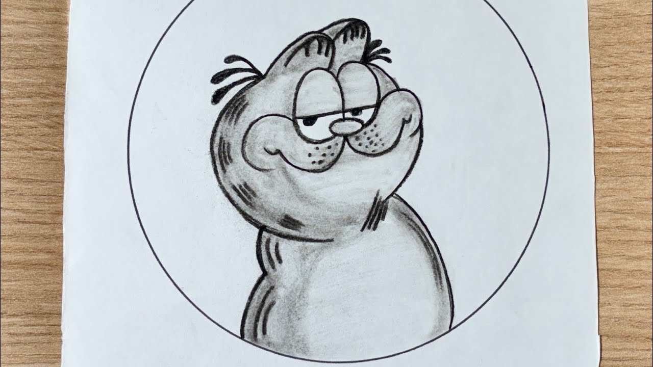 How to draw Easy GARFIELD Drawing || Beginners Cartoon Drawing step-by ...