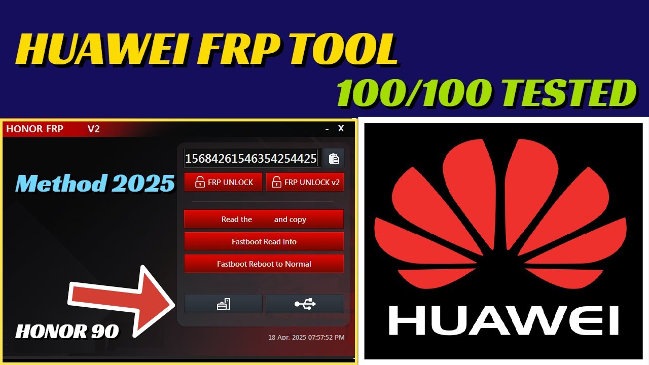 Huawei/Honor FRP Tool 100/100 tested 2025 | FRP Bypass ADB fastboot edl ...