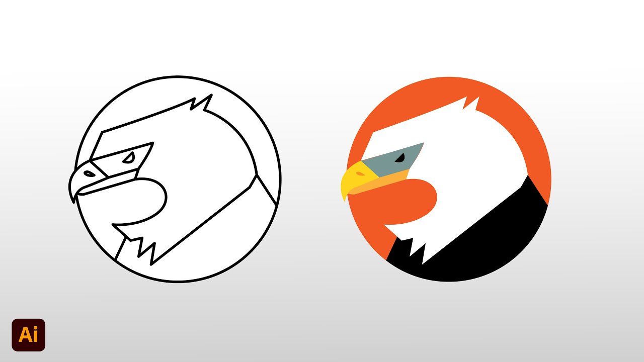 Vector Eagle Adobe illustrator Tutorial - YouTube