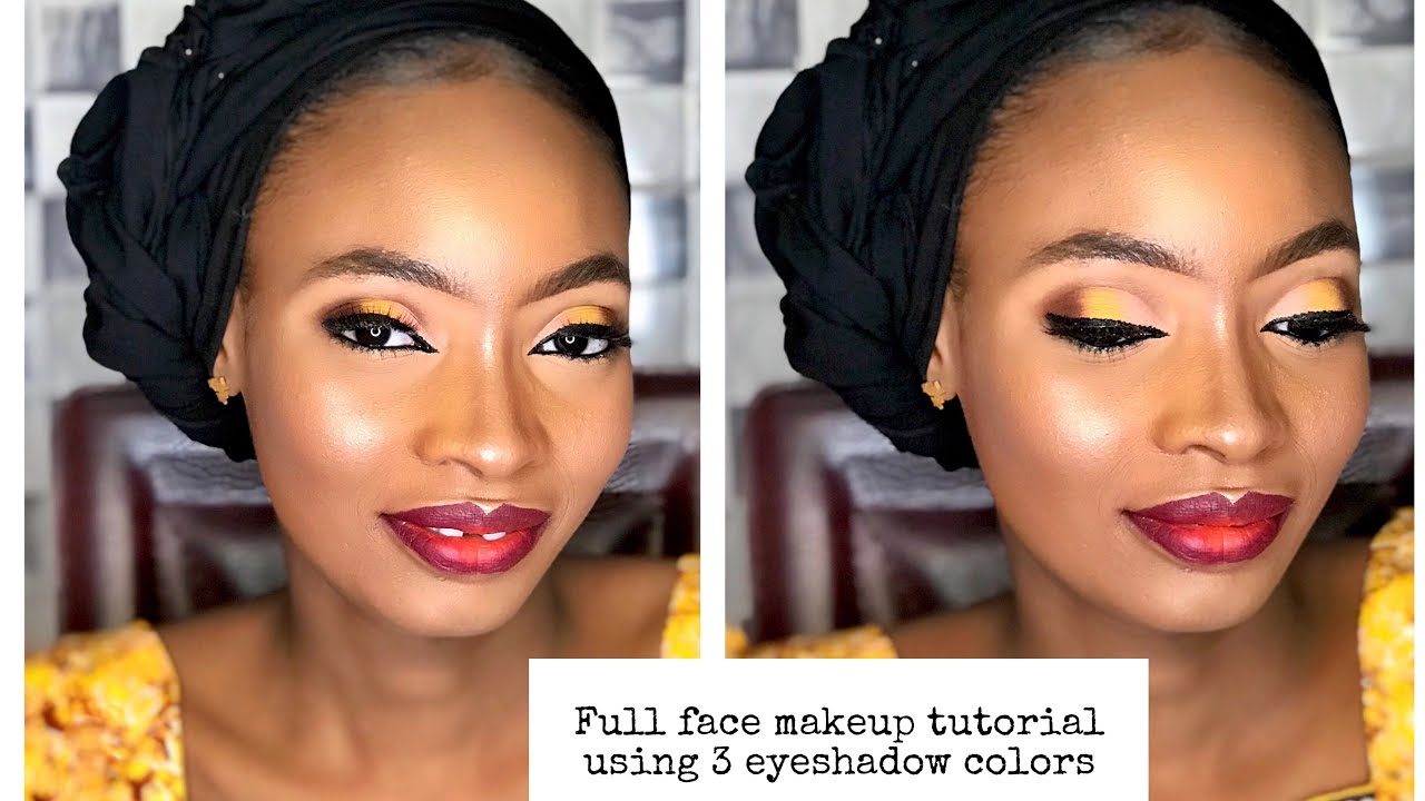 Full face makeup tutorial using 3 eyeshadow colors - YouTube
