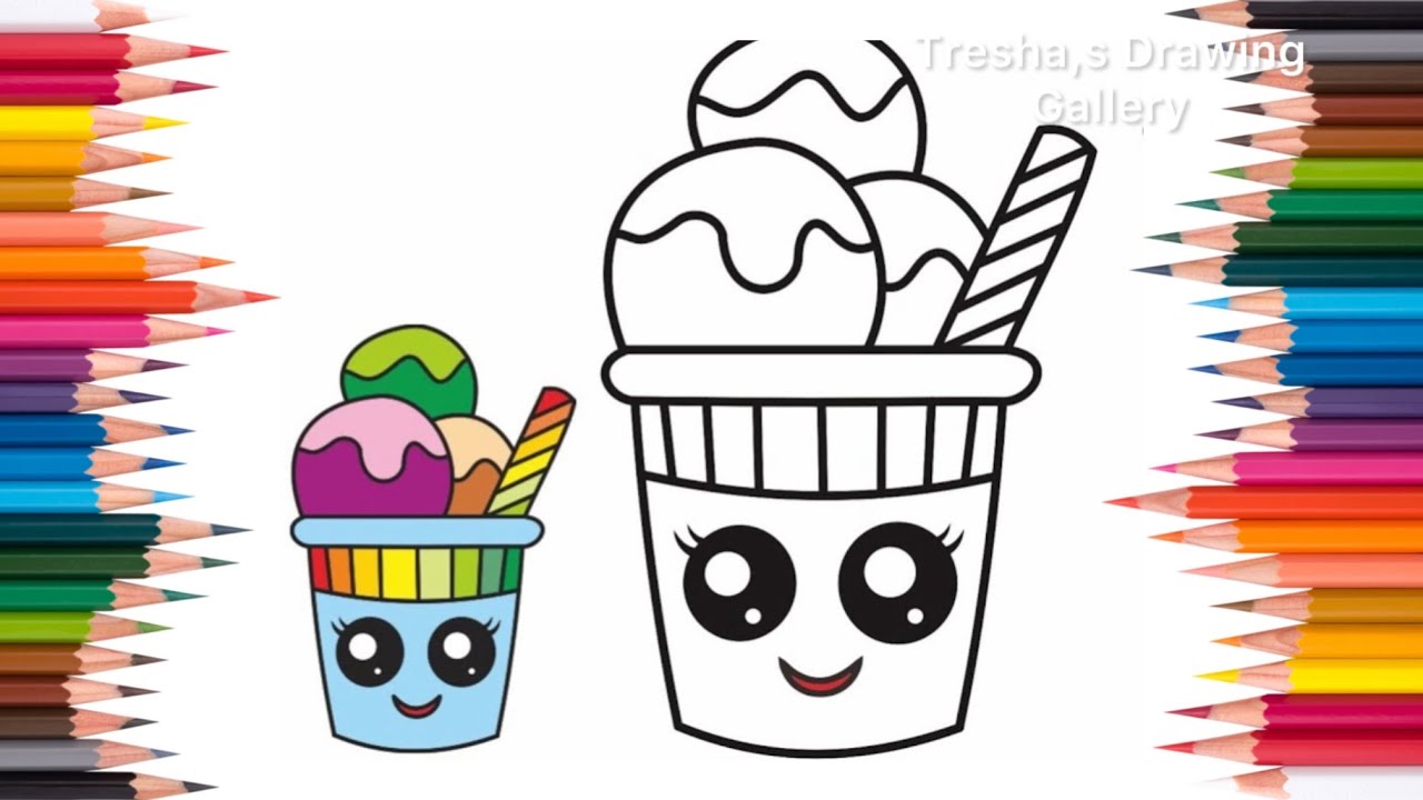 How To Draw A Sweet Ice Cream|| Ice Cream Draw Step by step|| Easy ...