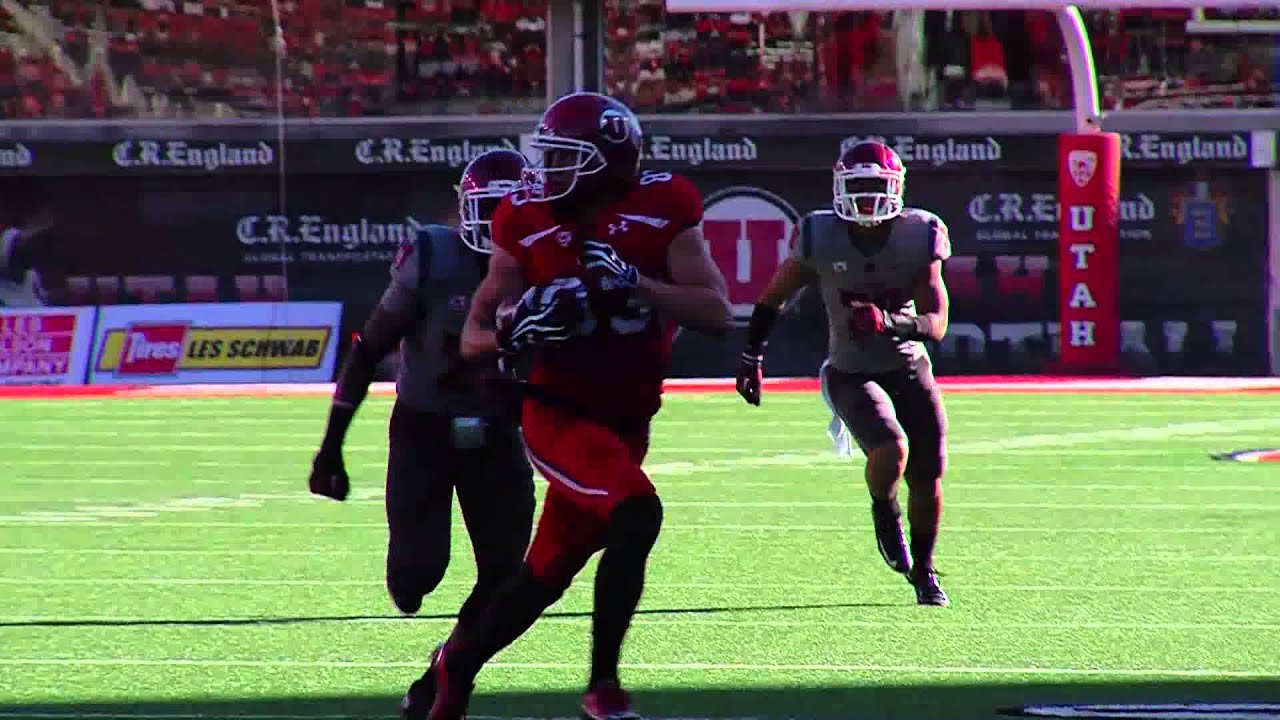 Utah freshman quarterback Adam Schulz completes 44 yard pass to Sean ...