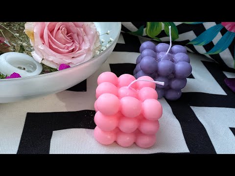 Bubble Mum Yapımı, Evde Renkli, Kokulu Kolay Mum Yapımı | How To Make Bubble Cube Candles ?