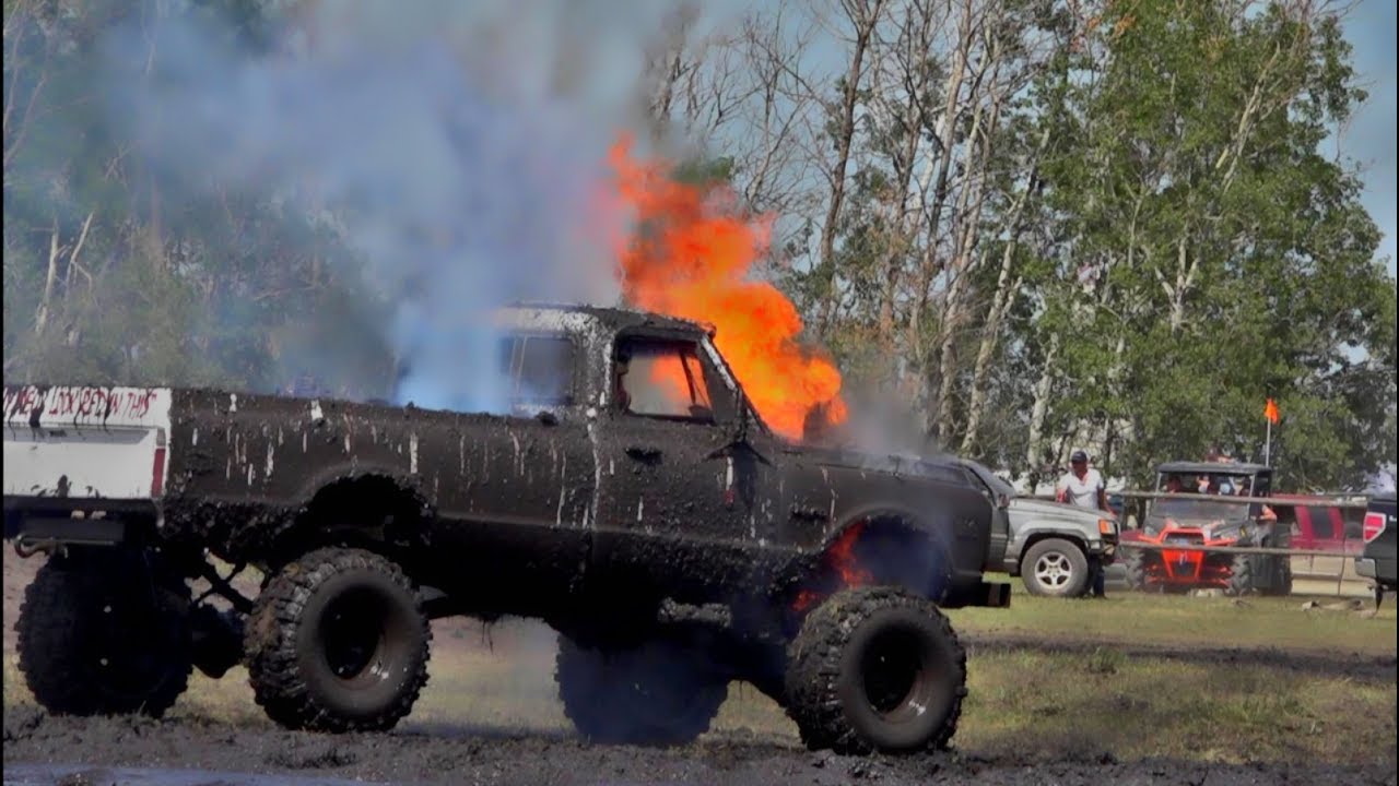Redneck Mudding!! Engine Fire!!! - YouTube