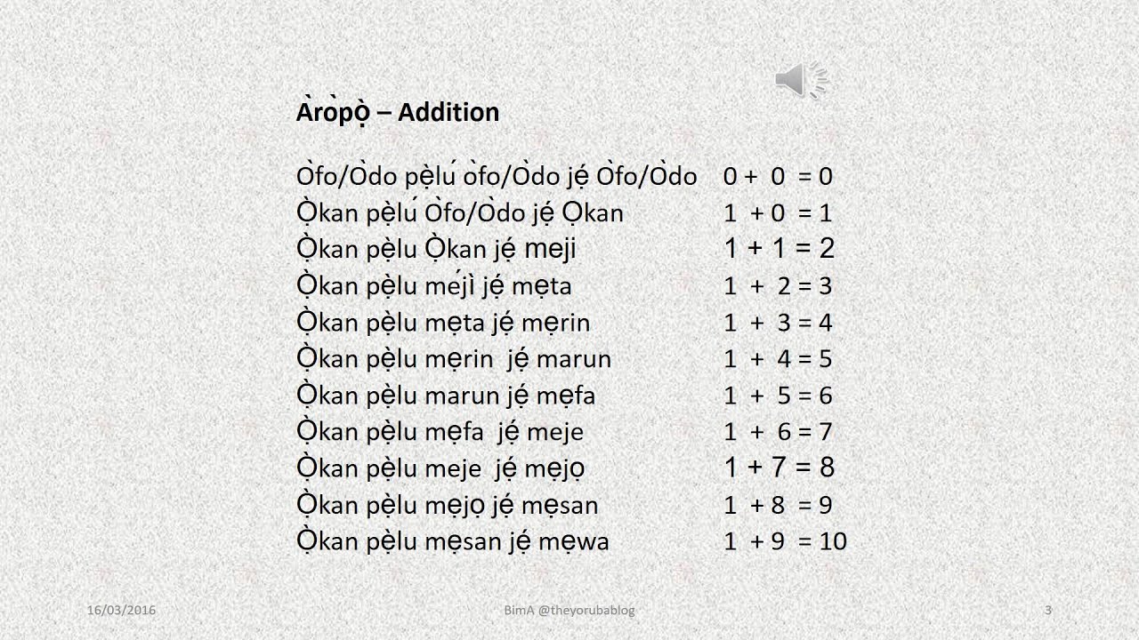Arithmetic In Yoruba Language March 2016 Edition YouTube arithmetic-in-yoruba-language-march-2016-edition-youtube
