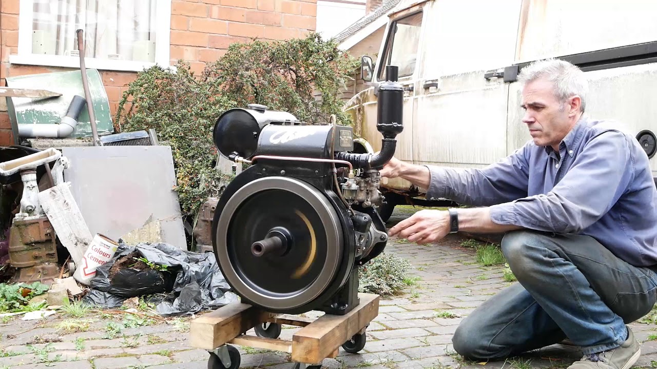 Petter A1 Stationary Engine, first run after rebuild. - YouTube