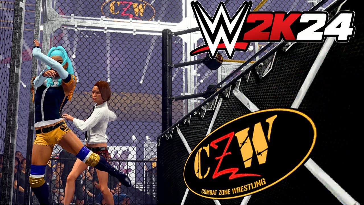 Kobeni Try Hard to Defeat Aqua Konosuba at HIAC CZW Arena WWE 2K24 red ...