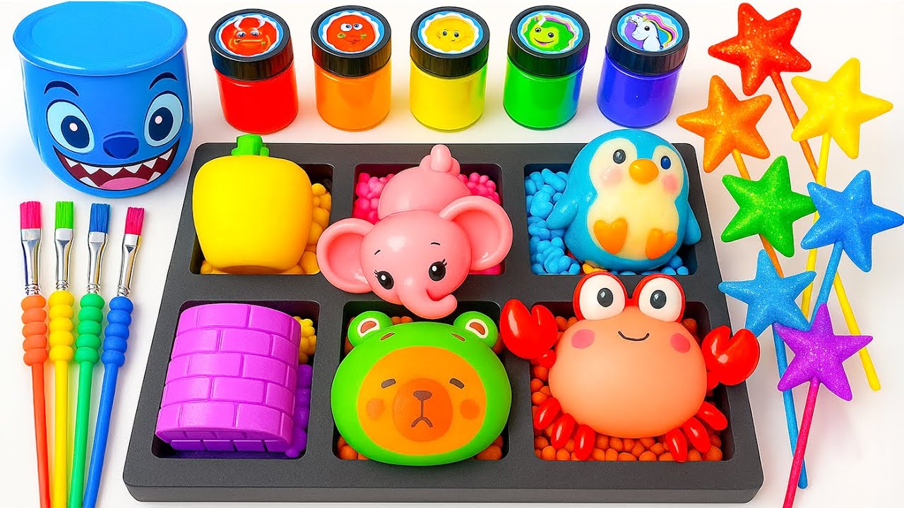 Satisfying ASMR Slime Tray 🌈 | Magical Toy Transformations & Colorful ...