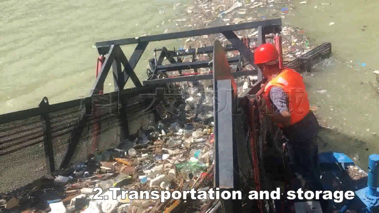 How does a garbage collecting boat work? - YouTube