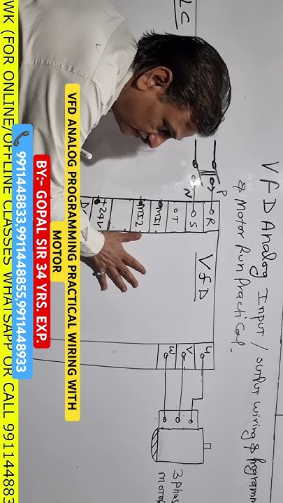 VFD ANALOG PROGRAMMING PRACTICAL WIRING WITH MOTOR #plc #scada #shortsviral #shorts # ...