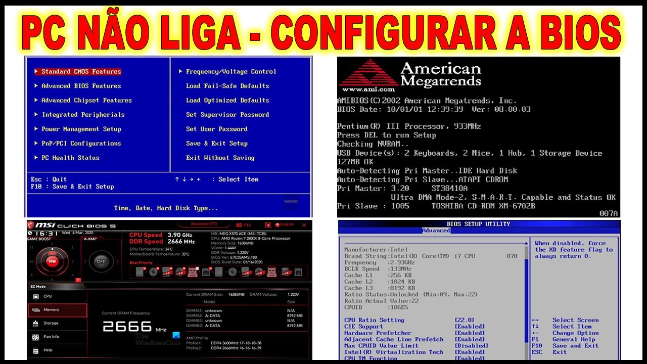 [PC não liga] Erro no Bios - Como Configurar o Bios para inicialização ...