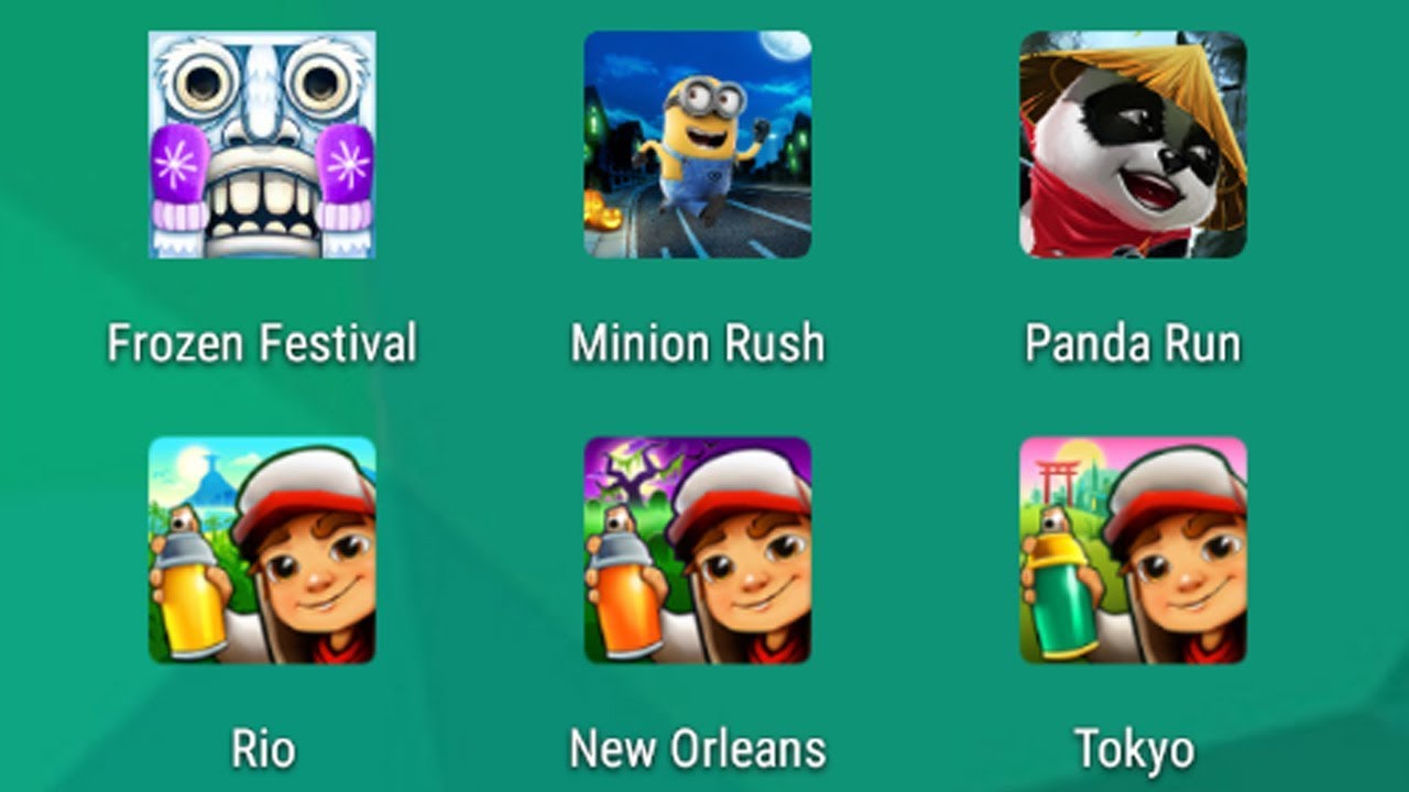 Temple Run 2 Frozen Festival,Minion Rush,Panda Run,Subway Surfers RIO ...