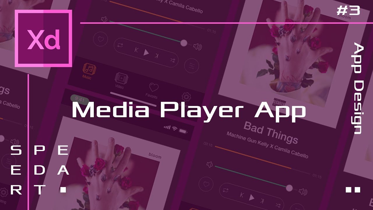 Media Player App Design for iPhone X - [ Adobe XD Speed Art #3 ] - YouTube