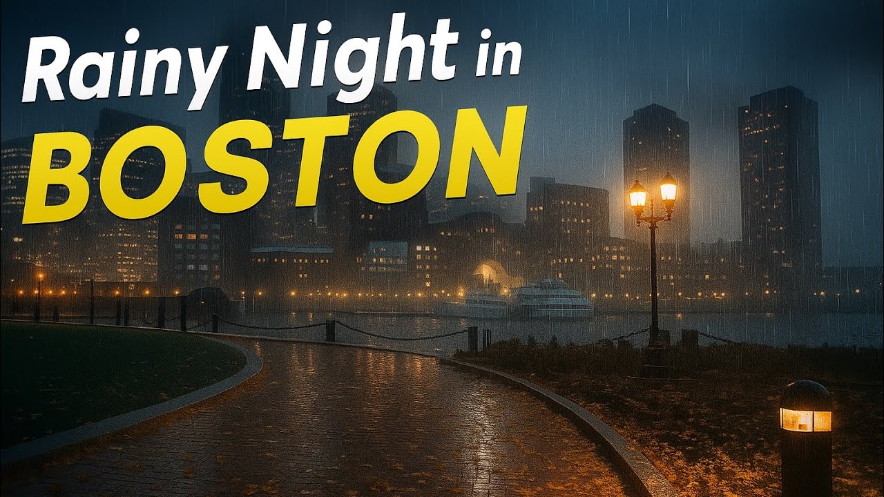 Heavy Rain in Boston 🌧️ | Relaxing City Ambience for Sleep, Study ...