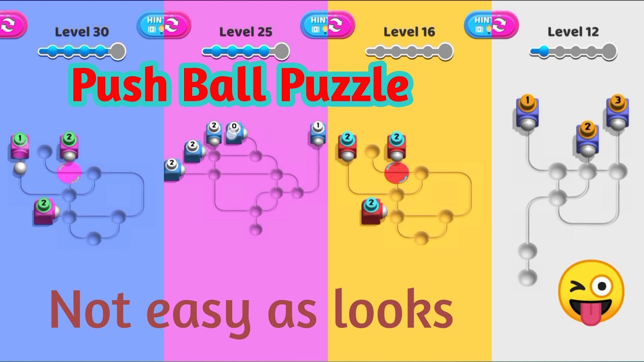Fill ball by ball | Puzzle game | Push Ball | level 12-13-16-17-25-30 ...