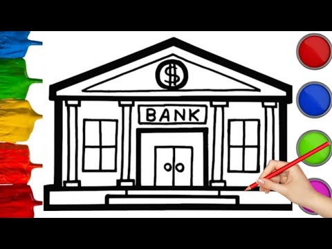 Bank Drawing || How To Draw A Bank Step by Step || Draw Bank - YouTube