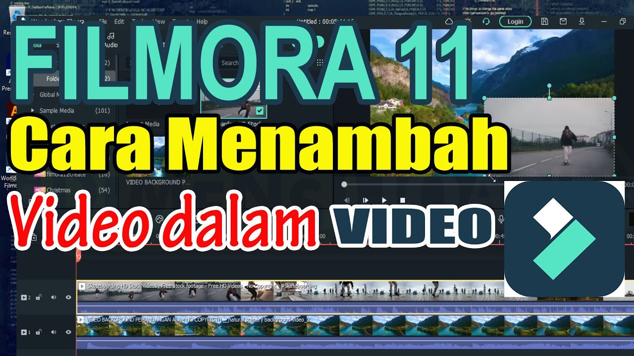 Cara menambah video dalam video pada Filmora 11 - YouTube