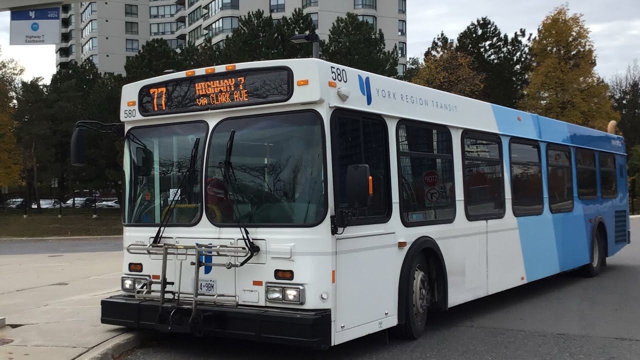 YRT Eastbound Ride Video on 580 on route 77 Highway 7 West to Promenade ...