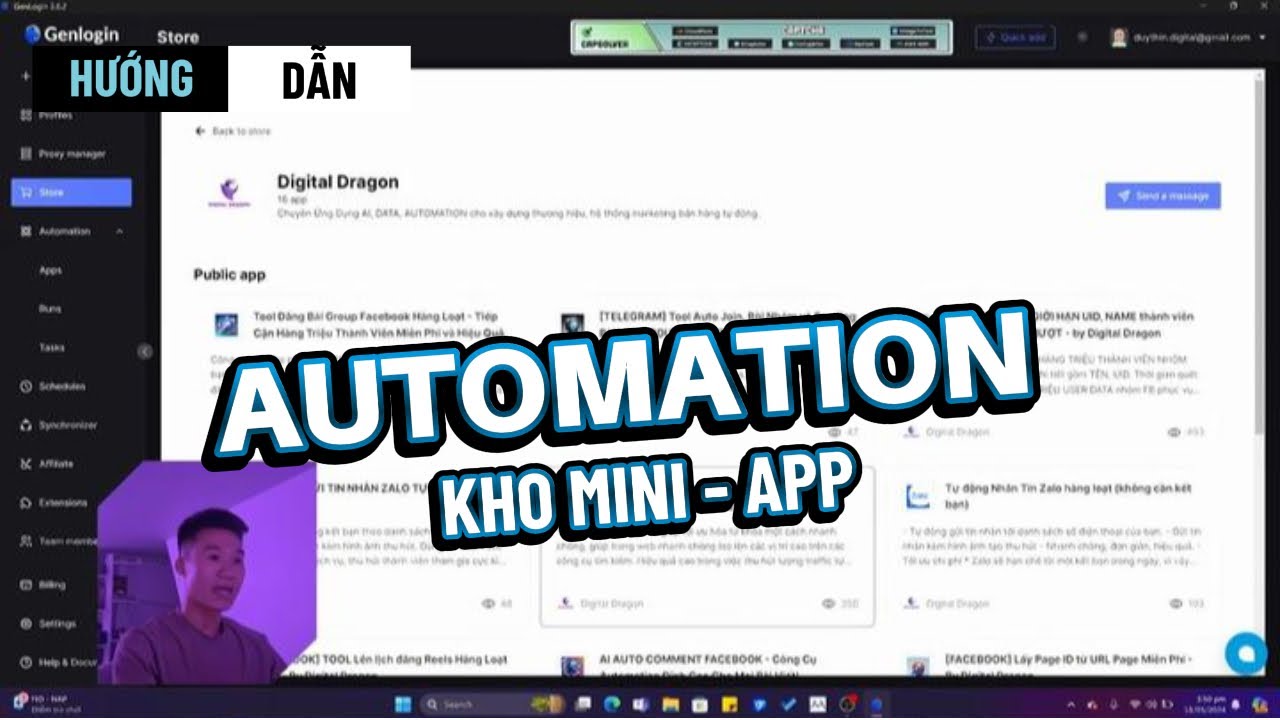 Video 3: Bắt Đầu Với Automation Genlogin & Khám Phá Kho Store Mini-App ...