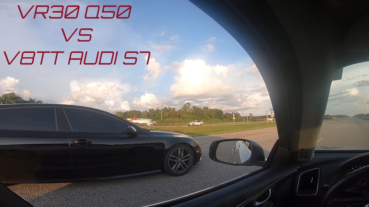 VR30 Infiniti Q50 vs Audi S7 V8TT Dig Run - YouTube