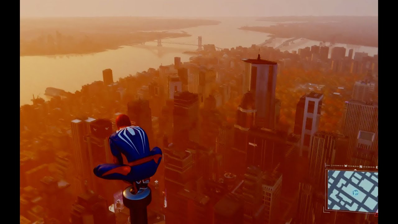 Marvel Spider-Man PS4 Free Roam Gameplay SUNSET/NIGHT/DAY - YouTube