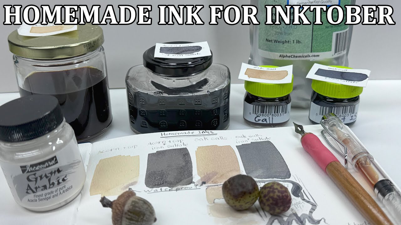 Getting ready for Inktober 2024 // Making my own ink - YouTube