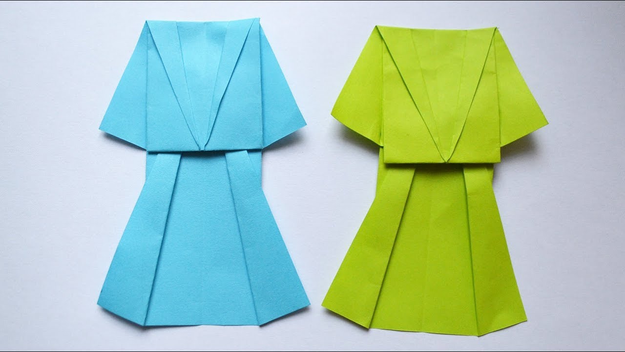 How to make a PAPER DRESS | ORIGAMI Clothes Tutorial DIY - YouTube