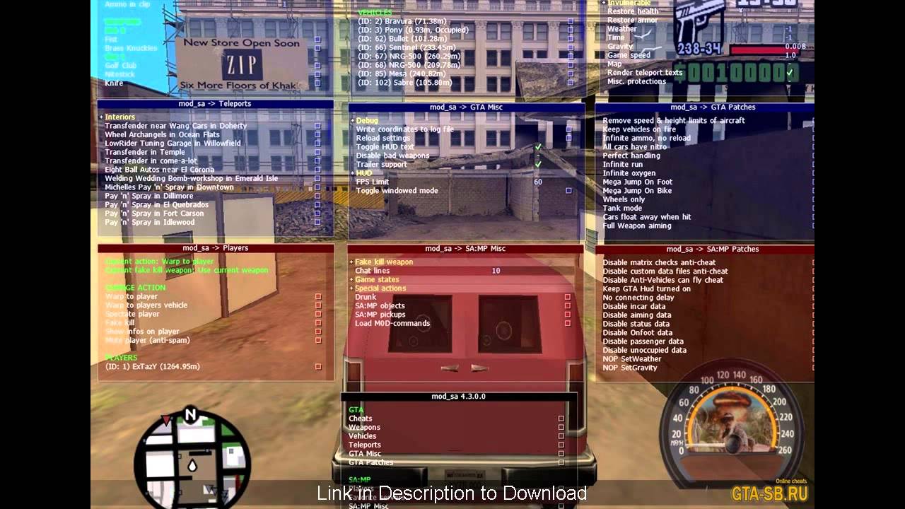 [SAMP] Mod Sobeit Tutorial [2/2] - Cheating on foot - YouTube