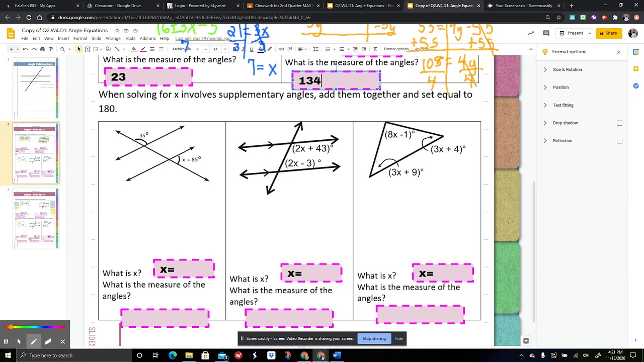 Angles - Solve for x - YouTube