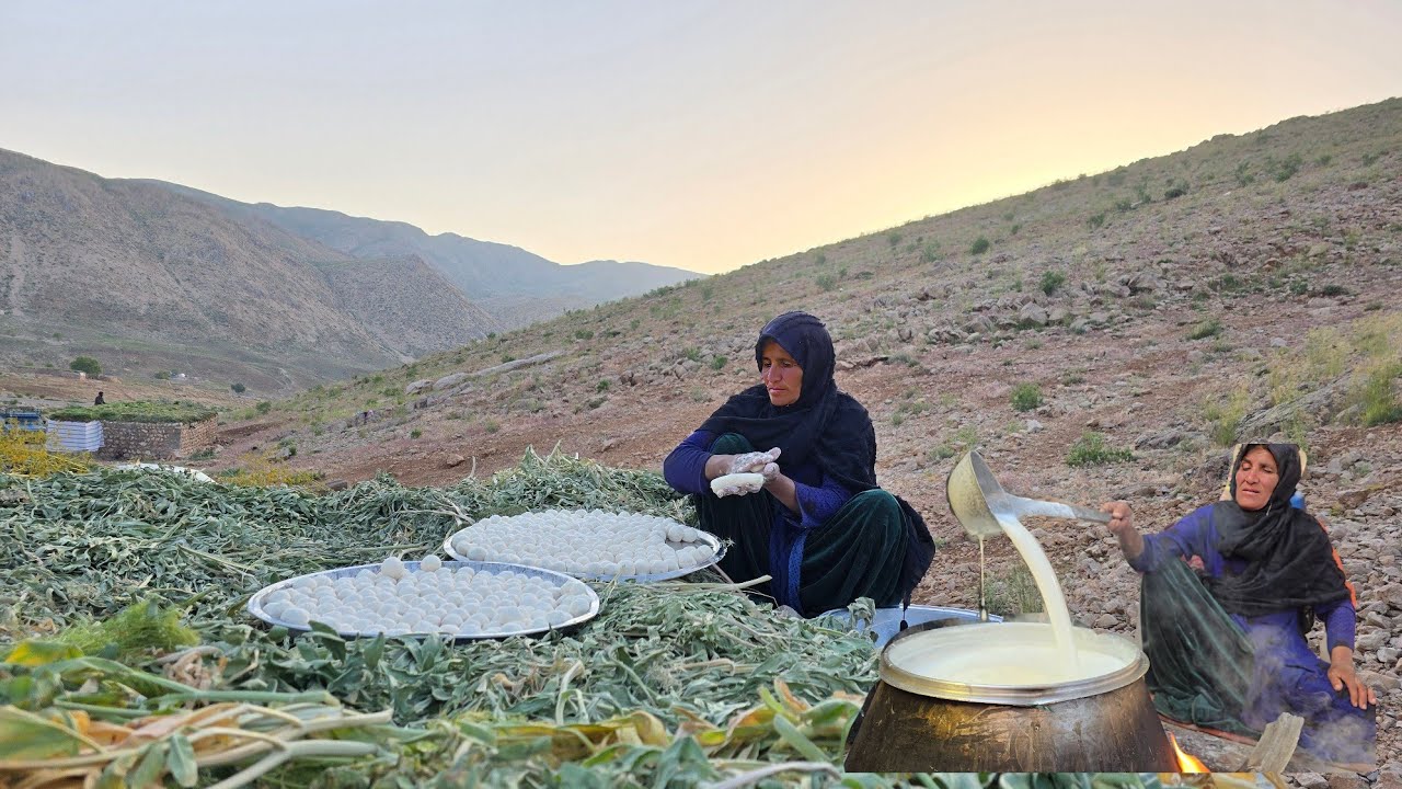 nomadic women:How to Prepare Local Dairy Products by Nomadic Women in Nature - YouTube
