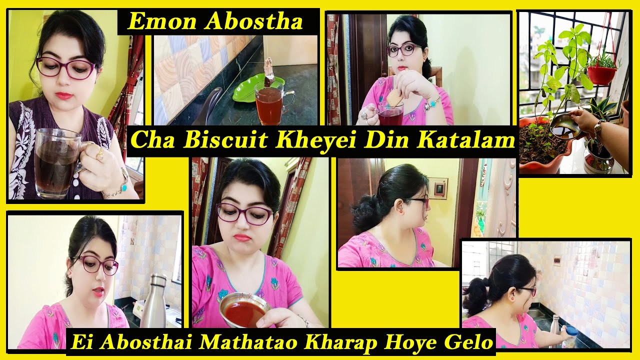 Saradin Cha Biscuit Kheyei Thakte Holo/ Abar Mathao Kaj Korchhe Na ...