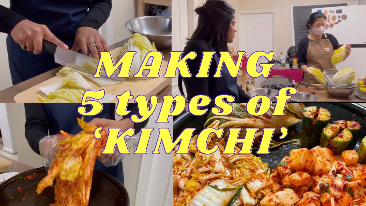 Making 5 different types of ‘Kimchi’ for the first time😋🇰🇷| Indian ...