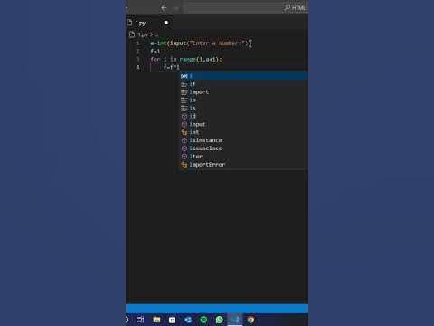To find the Factorial of a number| Beyond's Code| Visual Studio Code|Python|#shorts #coding ...