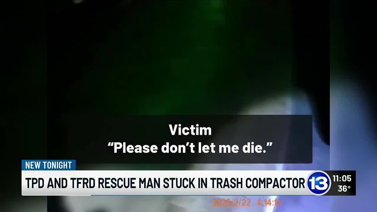 TPD, TFRD rescue man stuck in trash compactor - YouTube