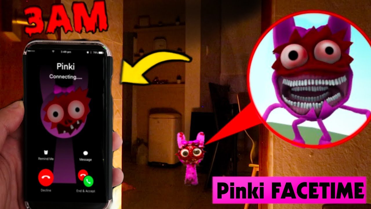 CALLING HORROR PINKI PHASE SPRUNKI ON FACETIME AT 3AM! *HORROR PINKI ...
