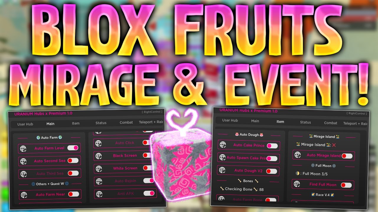💗Blox Fruits Hack/Script (AUTOFARM EVENT, MIRAGE ISLAND & FULL MOON ...