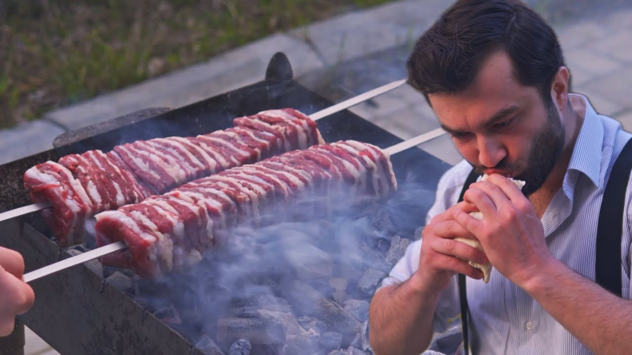 Napoleon Kabab - Layers of Beef Tenderloin & Mutton Tail Fat on Hot ...