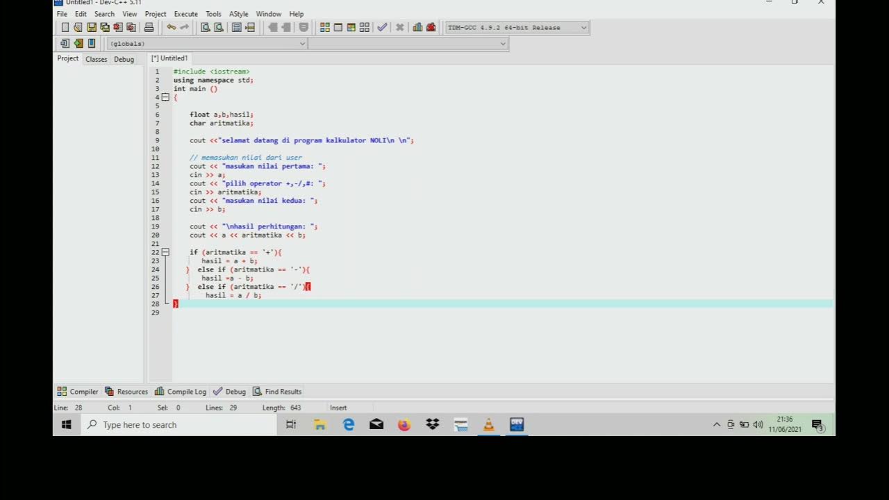 membuat kalkulator menggunakan aplikasi Dev-c++ dgn sangat mudah - YouTube