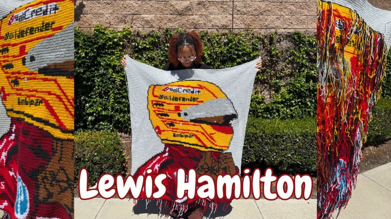 I crocheted a Lewis Hamilton tapestry and it took me 114 hours to ...