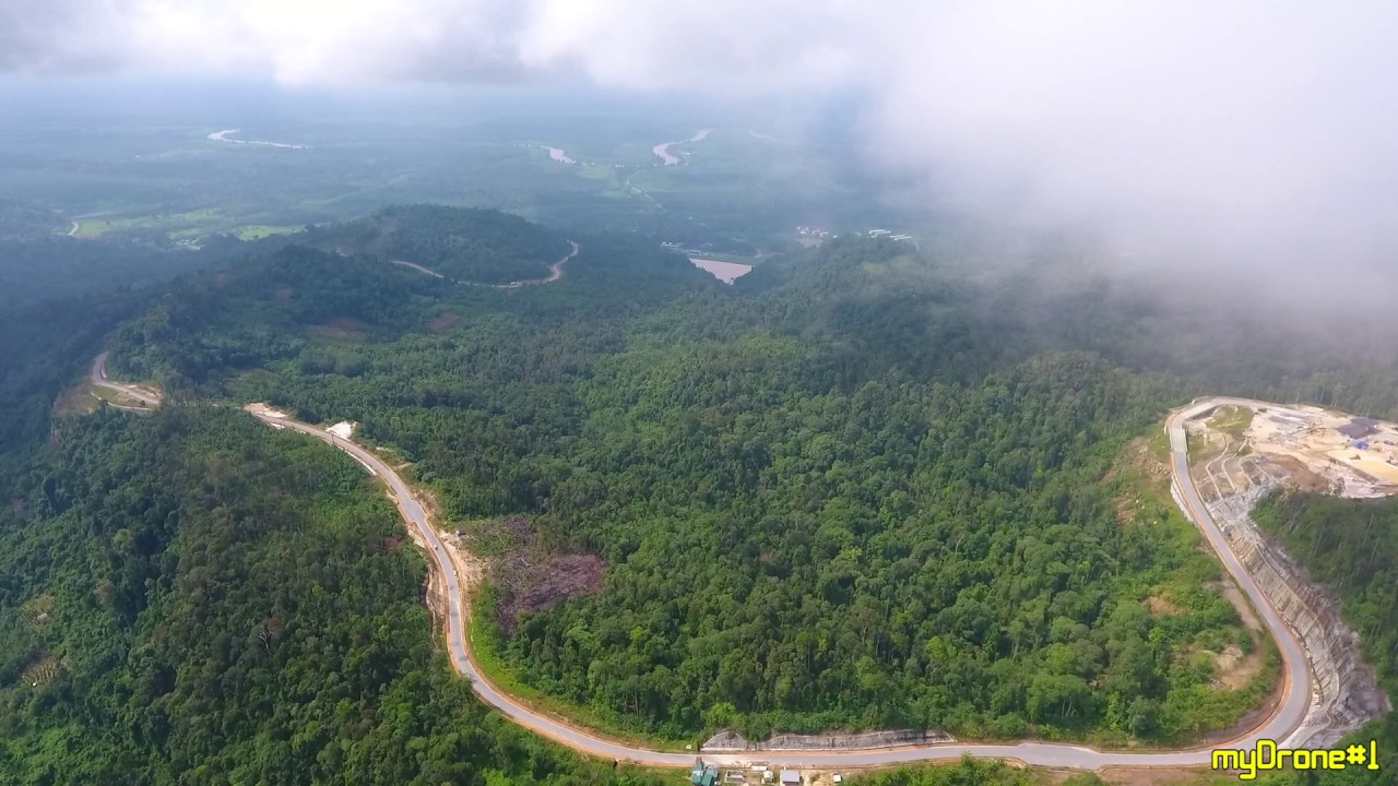 Flying Above Gunung Ngeli in Simunjan District, Borneo, Sarawak - YouTube