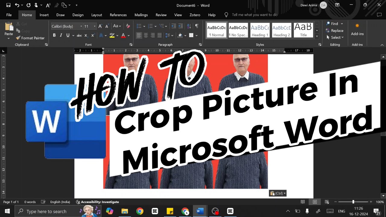 How To Crop Picture In Microsoft Word - YouTube