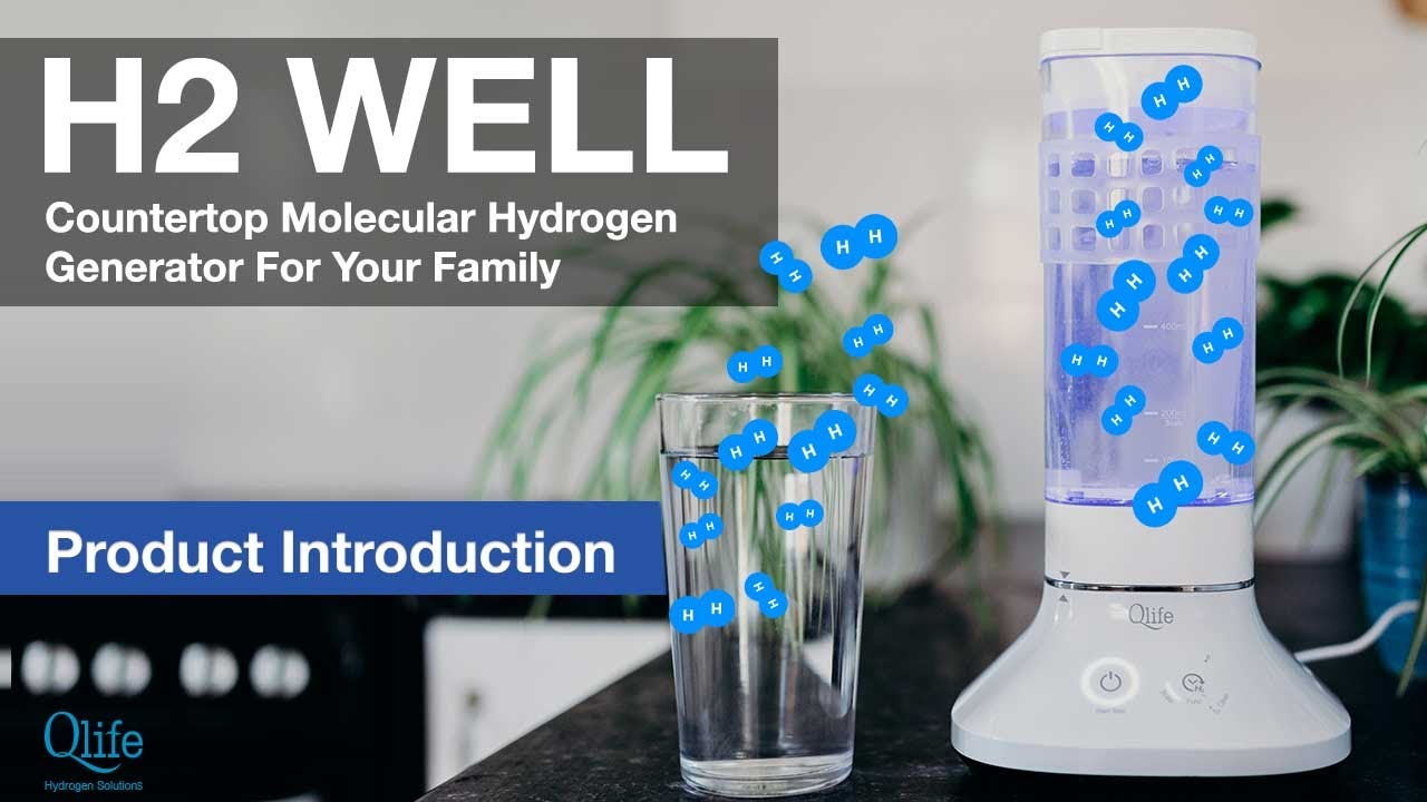 Qlife H2 WELL Countertop Hydrogen Water Generator - Platinum Membrane ...