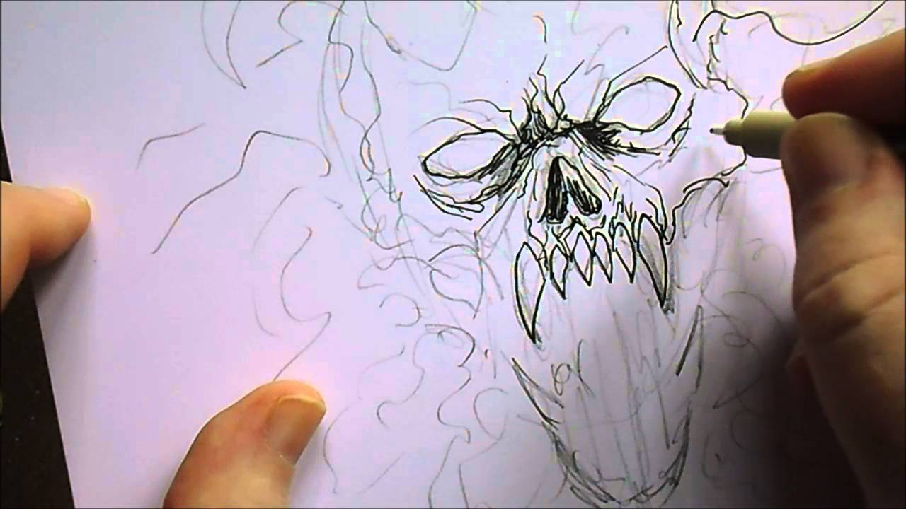 Drawing More Horror Illustrations (Day #25) - YouTube