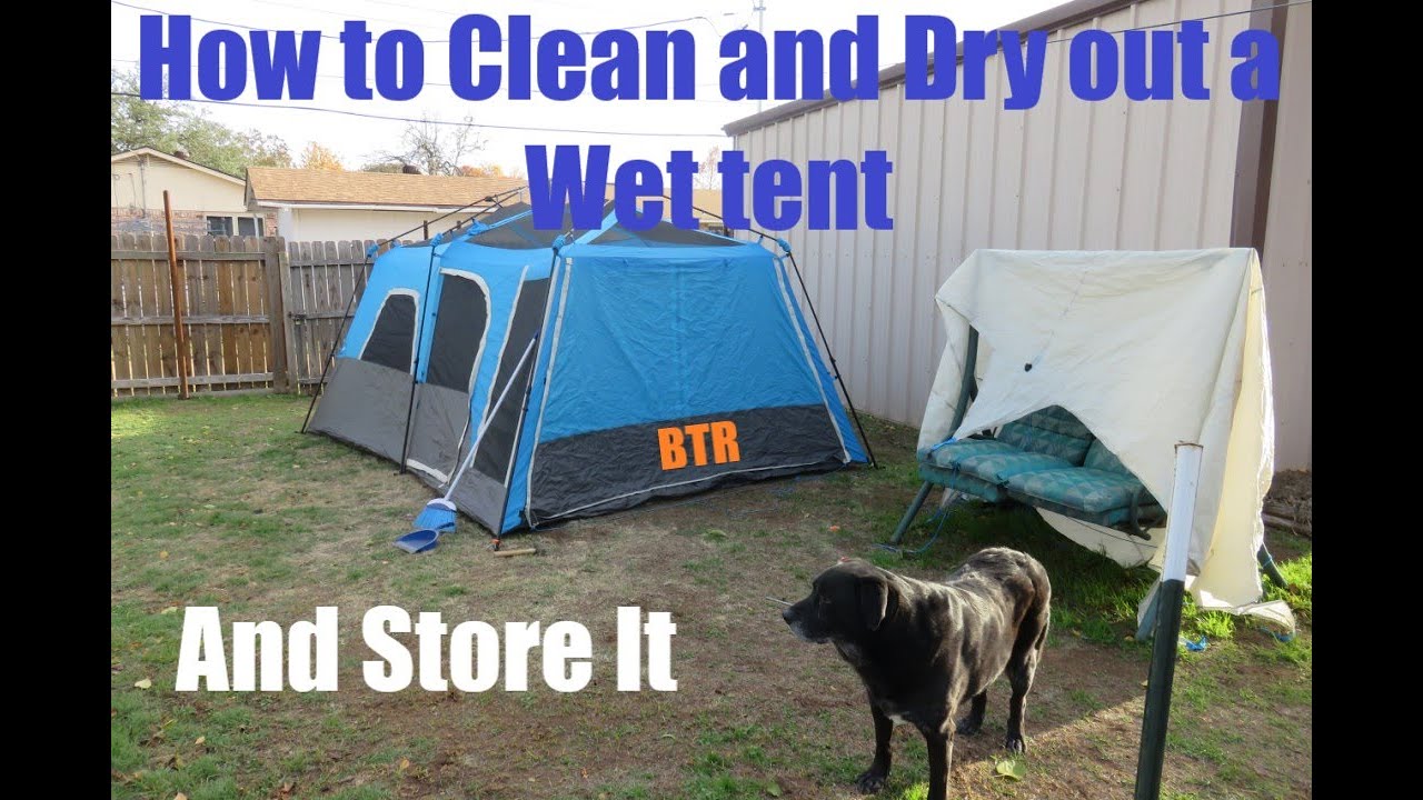 How to clean and dry out a wet tent - YouTube