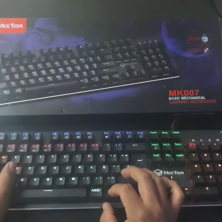 teclado mecanico Meetion MK007 rgb probando los efectos - YouTube