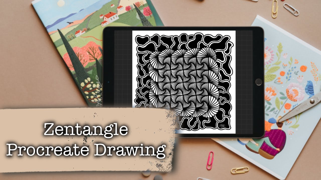 PROCREATE ZENTANGLE DRAWING // Entire Process // Making a Zentangle ...