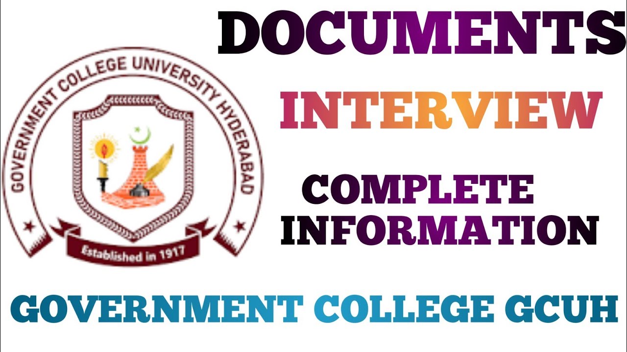 Required documents for the interview of Government College Hyderabad ...