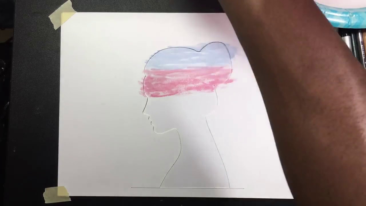 Double Exposure drawing with colored pencils - YouTube
