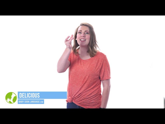 Yummy Sign Language The Gesture Is Tasty Or Delicious. The Chef