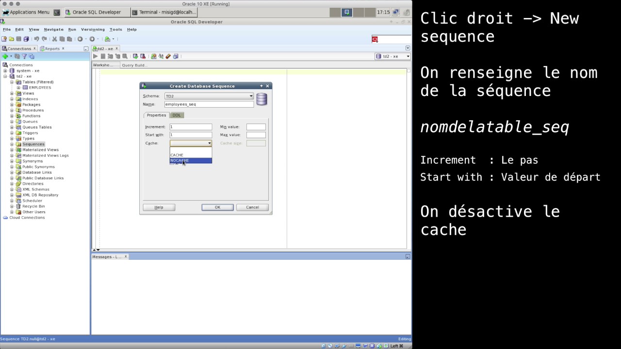SQL Developer - Création d'une table avec auto incrément - YouTube